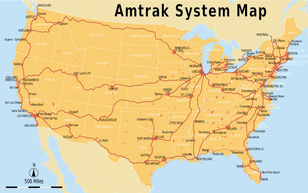 AMTRAK — Map, Lines, Route, Hours, Tickets