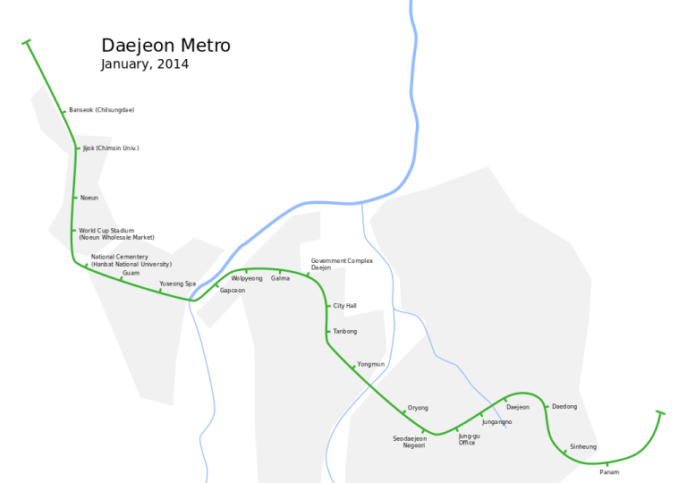 Daejeon Metro — Map, Lines, Route, Hours, Tickets