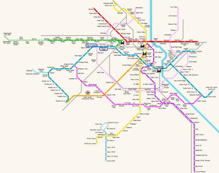 Delhi Metro station Near Mansarover Garden — Map, Lines, Route, Hours ...