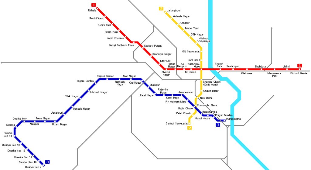 Delhi Metro Fares and Timing Information — Map, Lines, Route, Hours ...