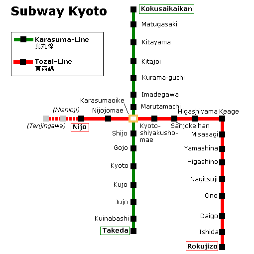 Kyoto Municipal Subway — Map, Lines, Route, Hours, Tickets