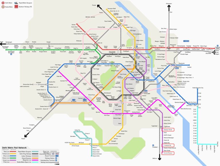 Nearest Delhi Metro station to Faridabad