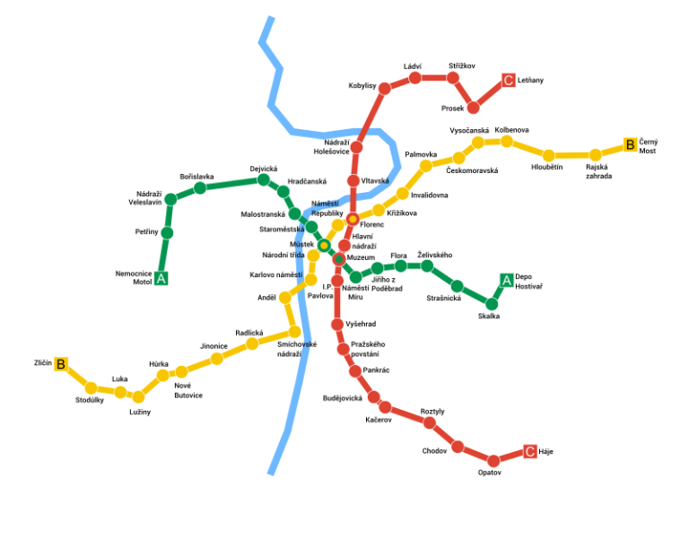 Prague Metro — Map, Lines, Route, Hours, Tickets