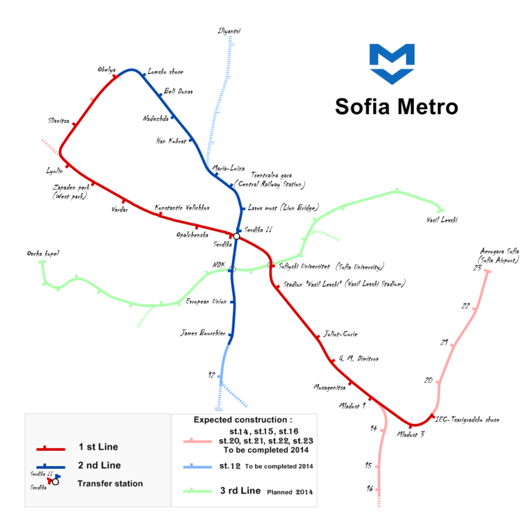 Sofia Metro — Map, Lines, Route, Hours, Tickets