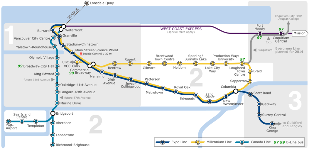 Sky Train Vancouver — Map, Lines, Route, Hours, Tickets
