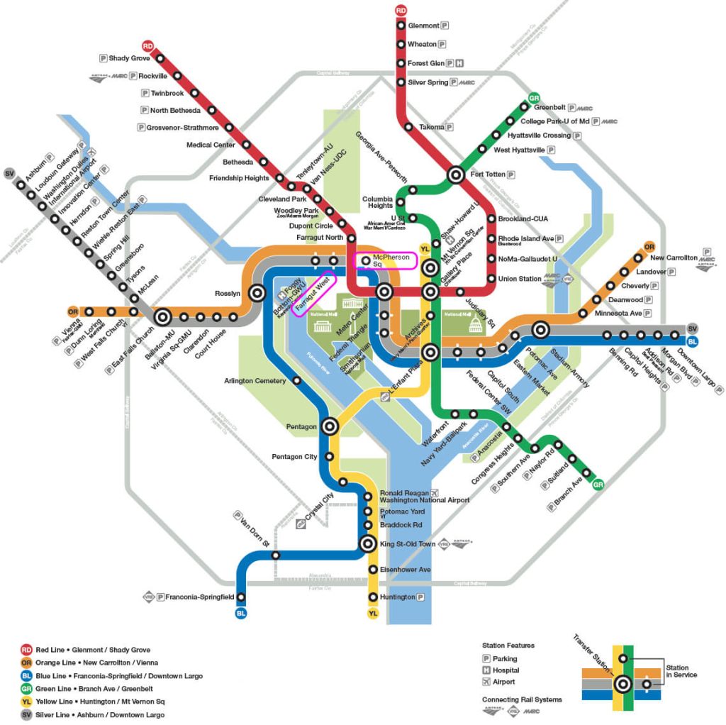 Washington Metro Station near White House | Closest Metro Station