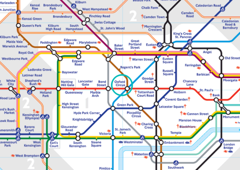 London Tube Station Near Oxford Street
