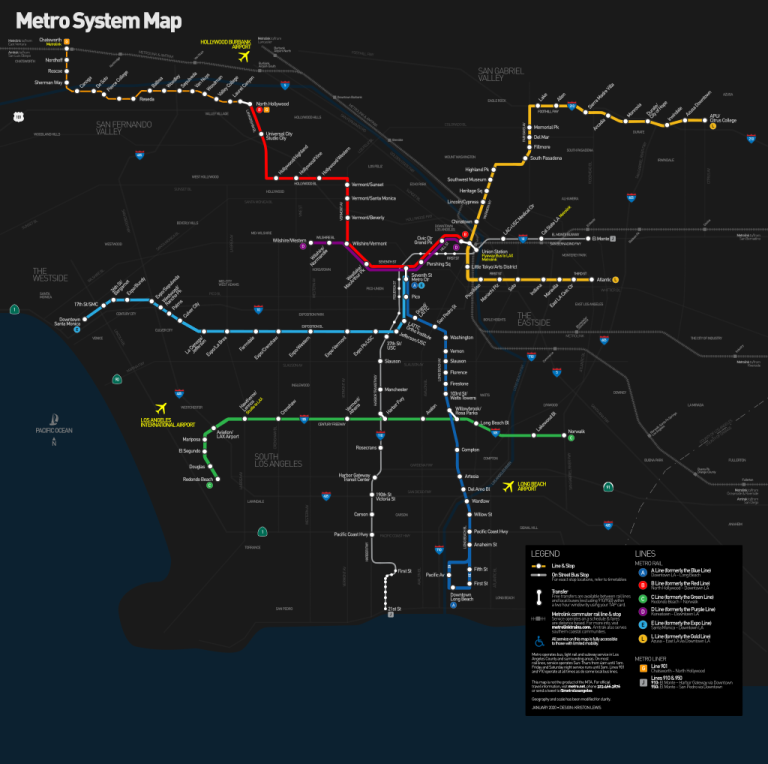 Los Angeles Metro Rail — Map, Lines, Route, Hours, Tickets