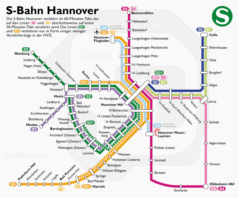 Hanover S-Bahn — Map, Lines, Route, Hours, Tickets
