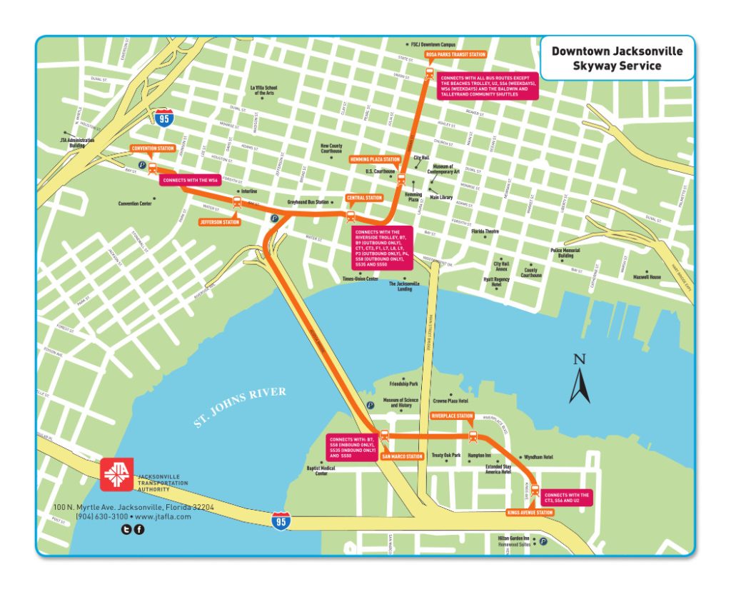 Jacksonville Skyway — Map, Lines, Route, Hours, Tickets
