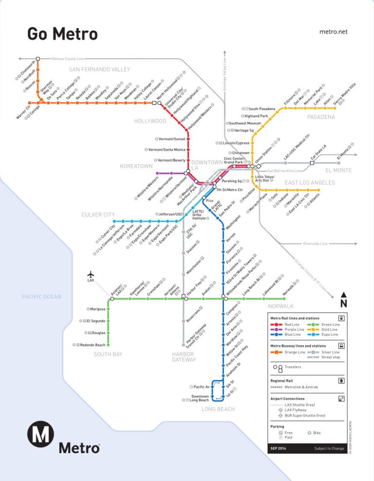Los Angeles Metro Rail — Map, Lines, Route, Hours, Tickets