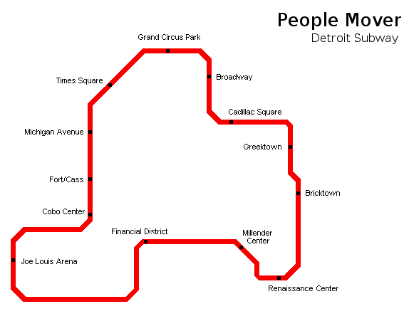 Detroit People Mover — Map, Lines, Route, Hours, Tickets