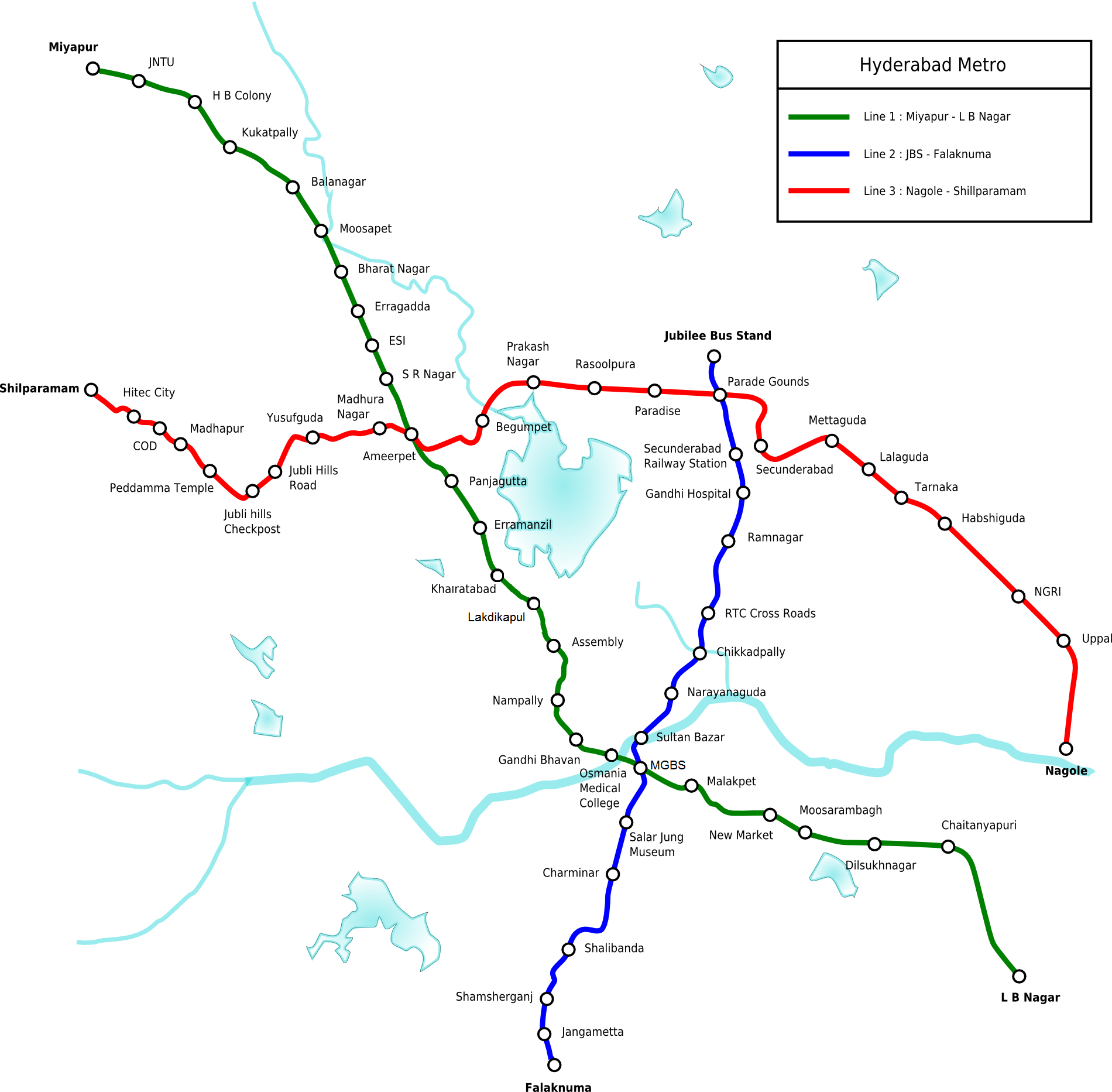 Hyderabad Metro — Map, Lines, Route, Hours, Tickets