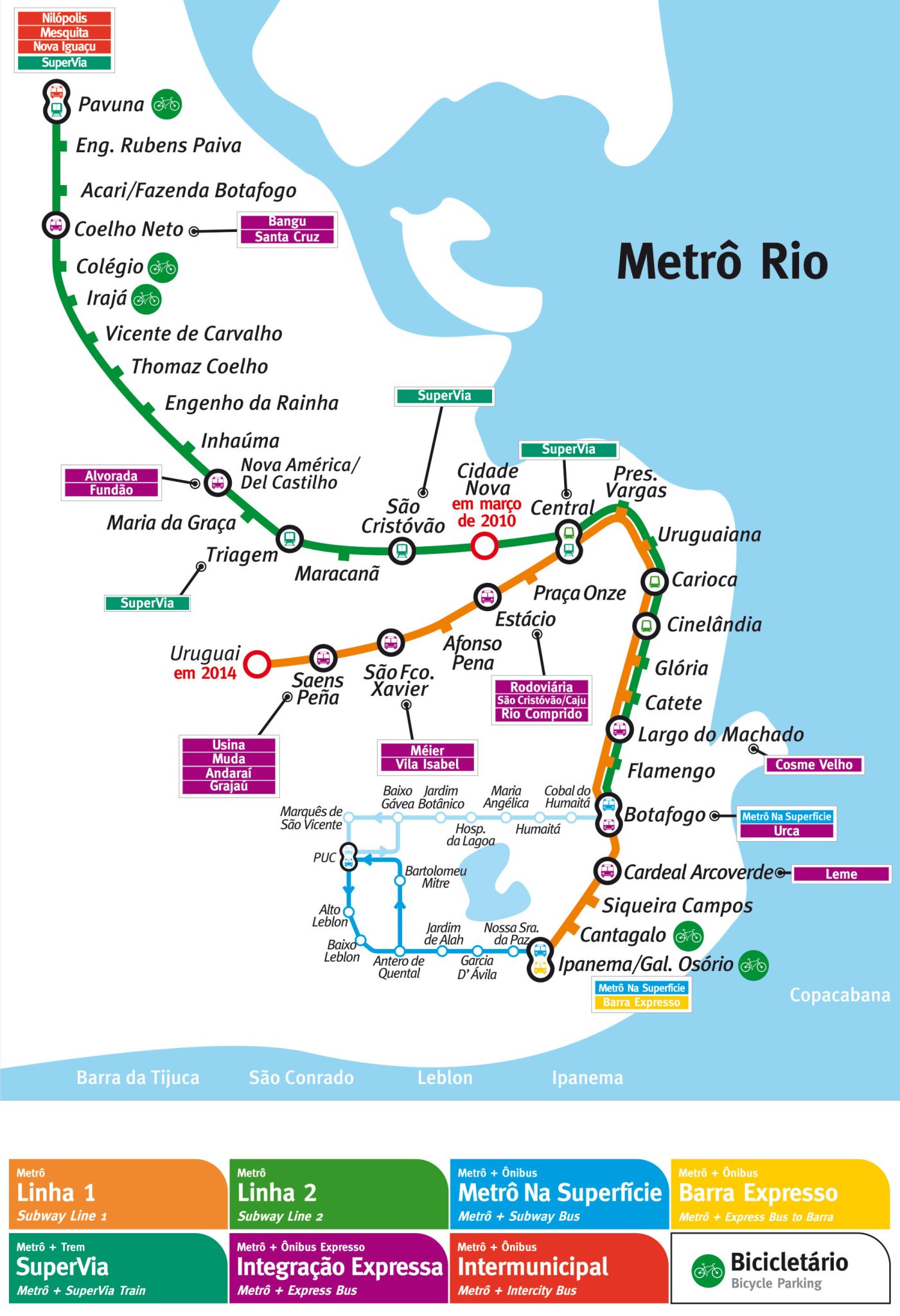 Rio de Janeiro Metro: MetroRio — Map, Lines, Route, Hours, Tickets