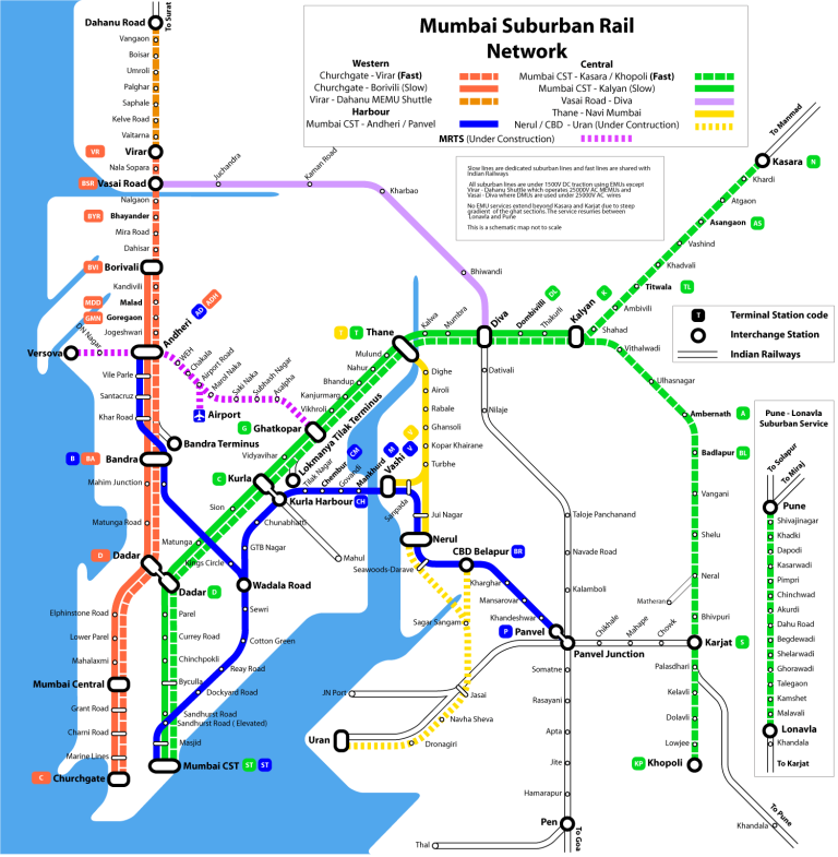 Mumbai Suburban Railway — Map, Lines, Route, Hours, Tickets