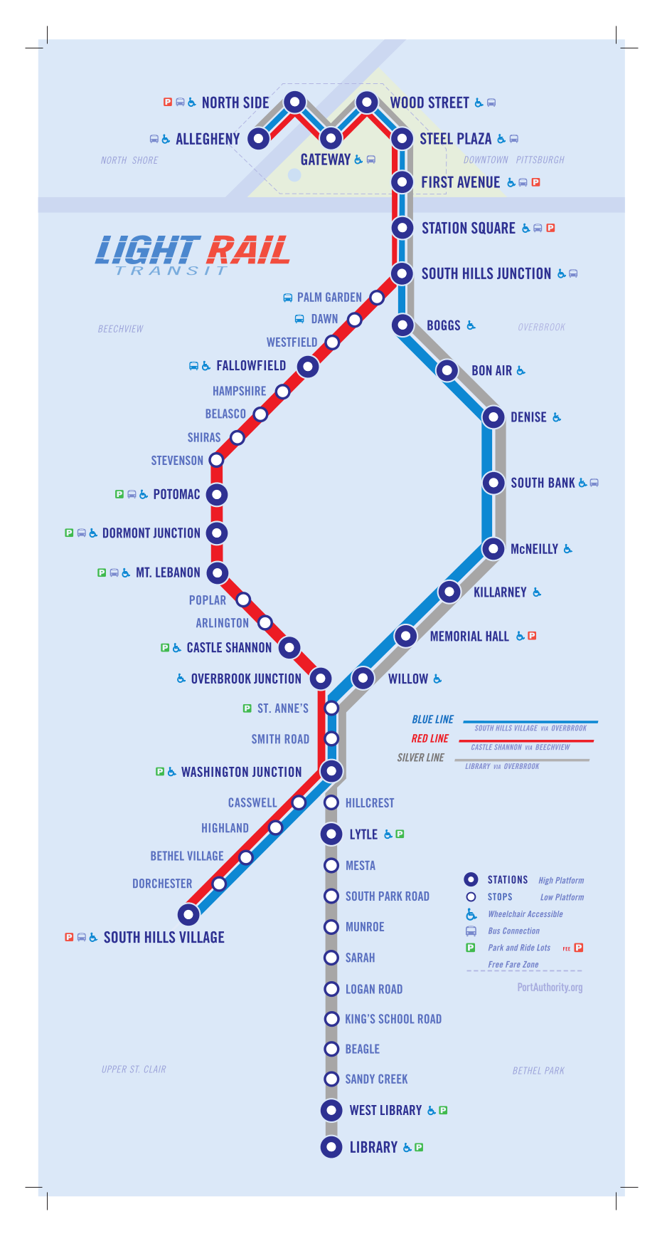 Pittsburgh Light Rail: The T — Map, Lines, Route, Hours, Tickets