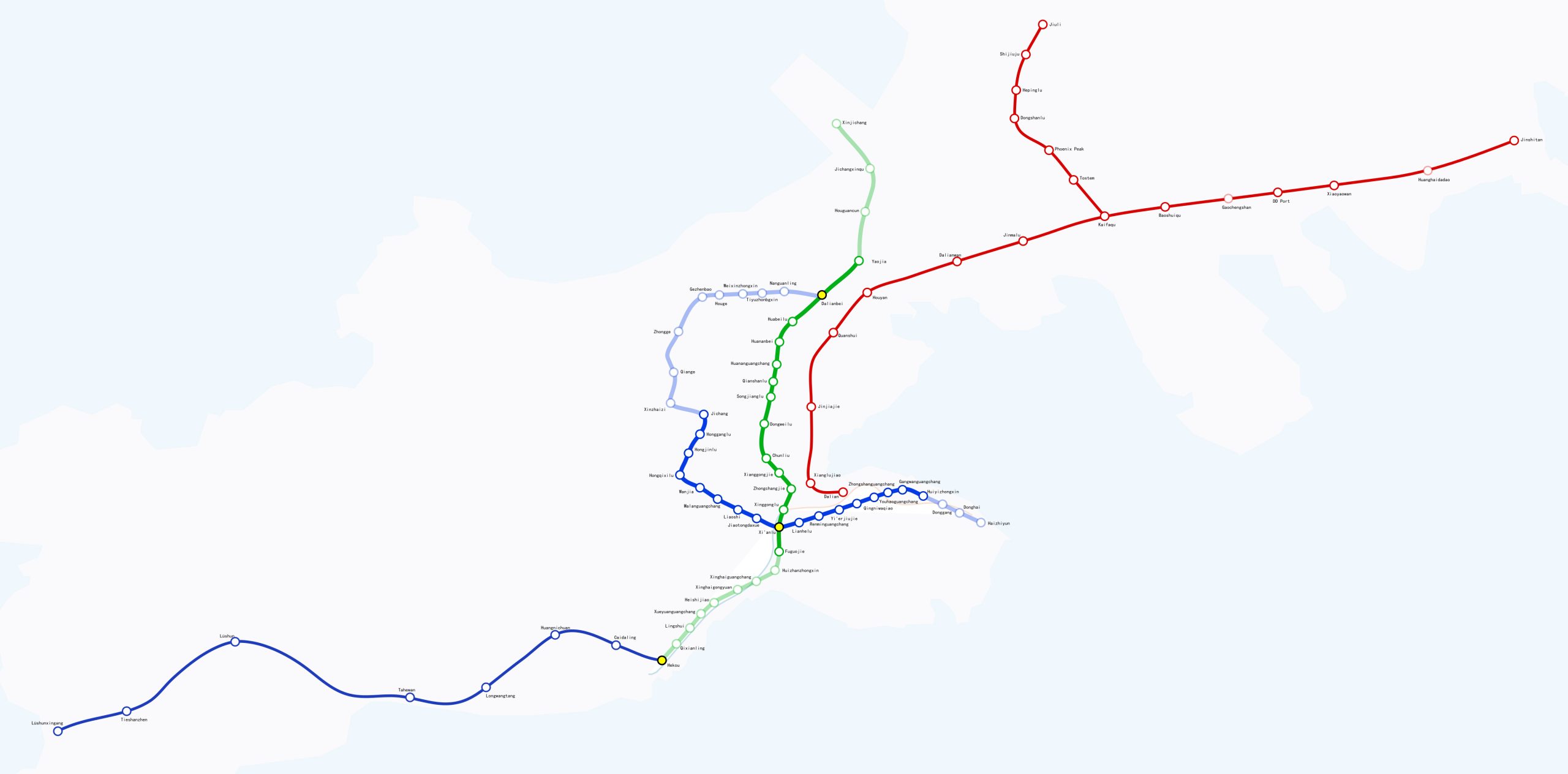 Dalian Metro — Map, Lines, Route, Hours, Tickets