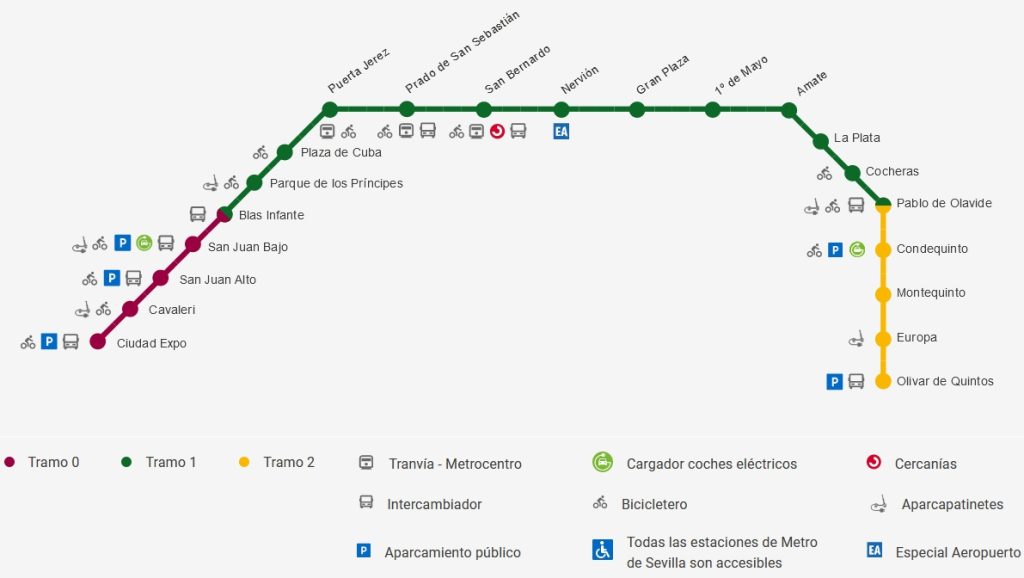 Seville Metro Map 2025: Lines, Stations, Timetable, Ticket Prices ...