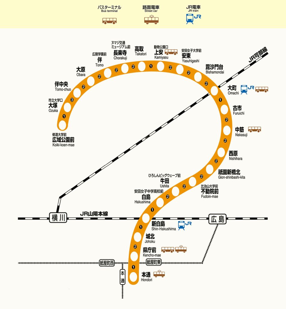 Astram Line (Hiroshima) — Map, Lines, Route, Hours, Tickets