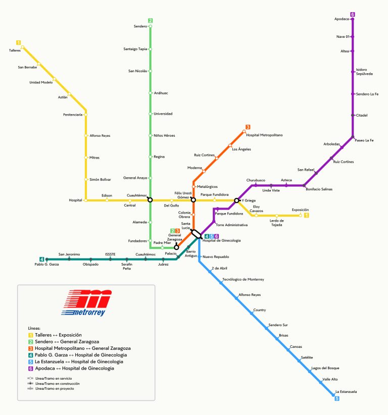 Monterrey Metro (Metrorrey) — Map, Lines, Route, Hours, Tickets