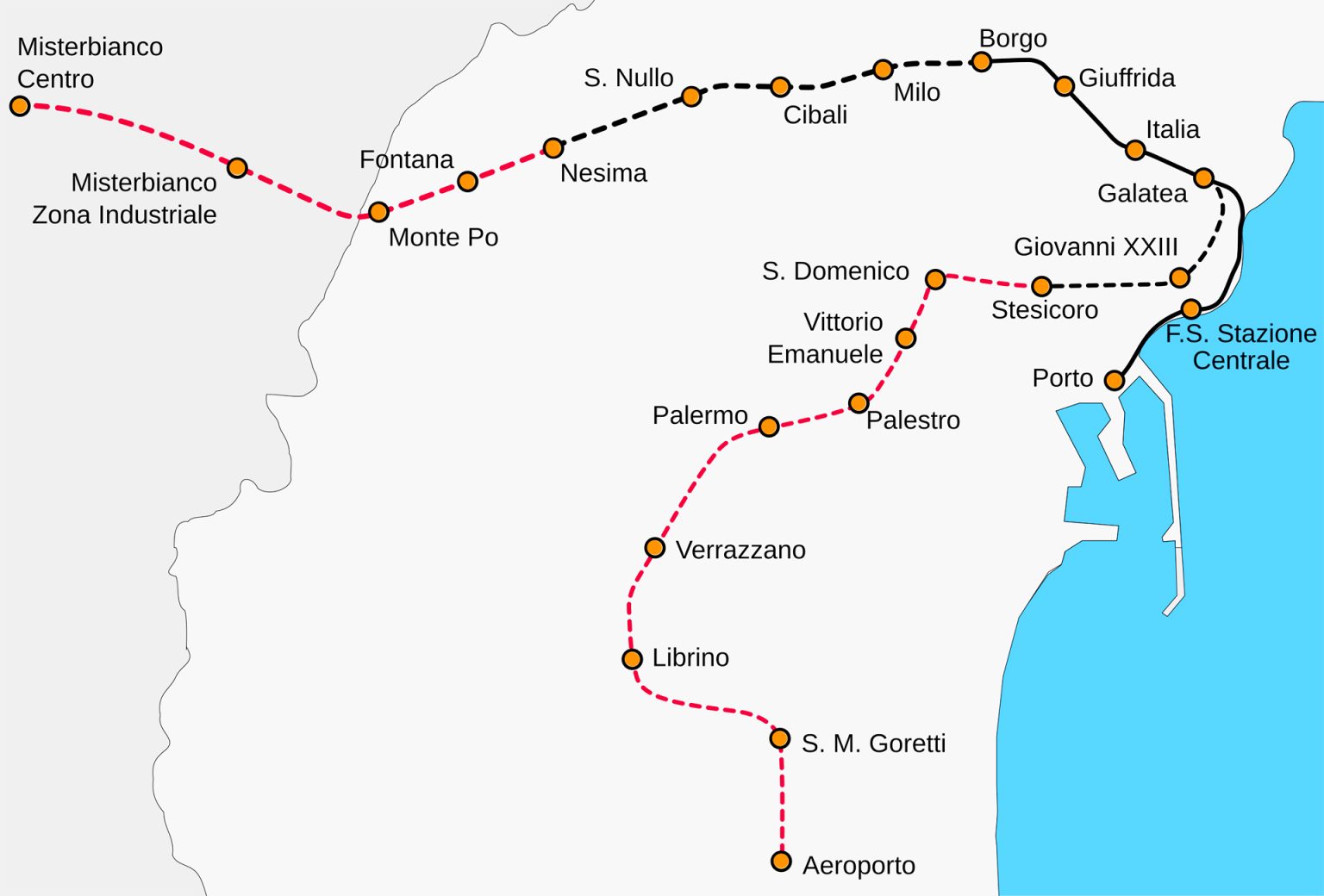 Catania Metro Map, Stations, Fares and Schedule