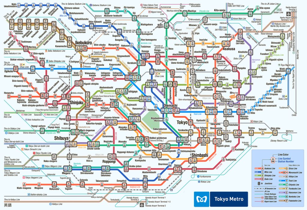 Tokyo Metro Map, Stations, Hours, Fares and Tickets