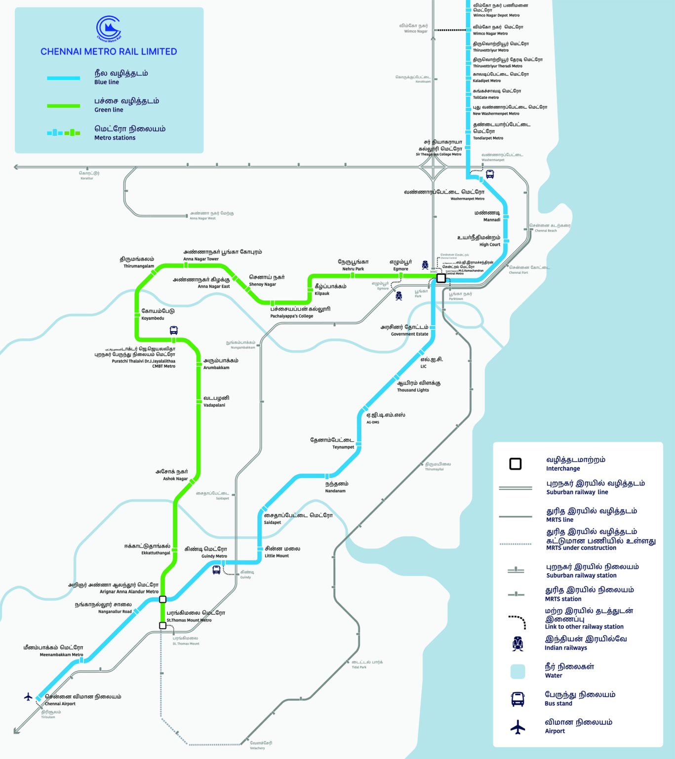 Chennai MRTS — Map, Lines, Route, Hours, Tickets