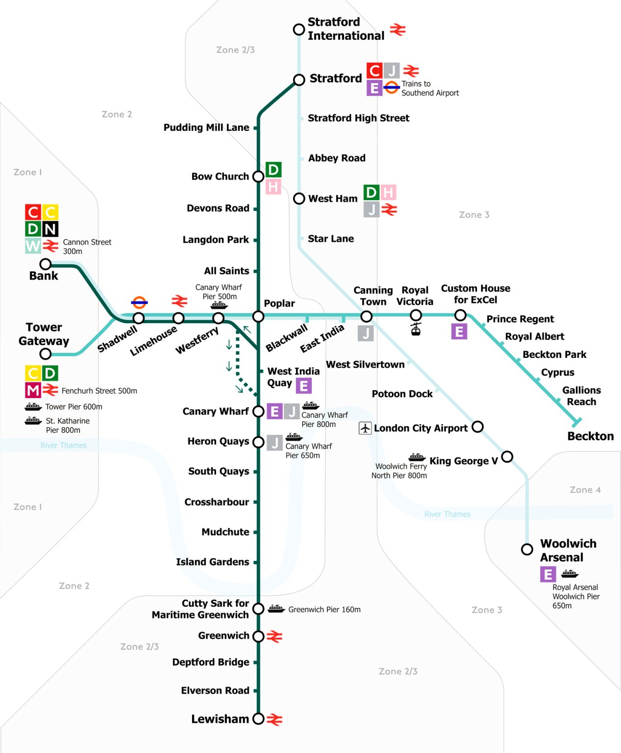 Docklands Light Railway (DLR London) — Map, Lines, Route, Hours, Tickets