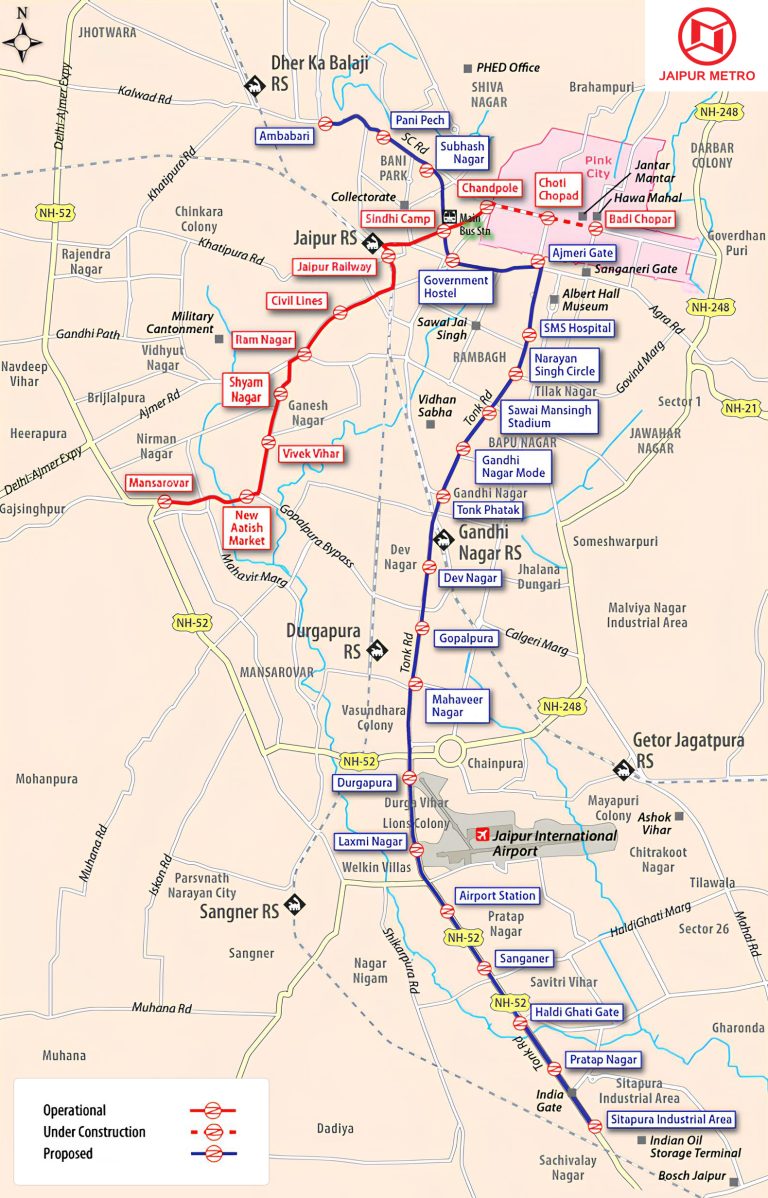 Jaipur Metro Map, Timings, Tickets and Stations