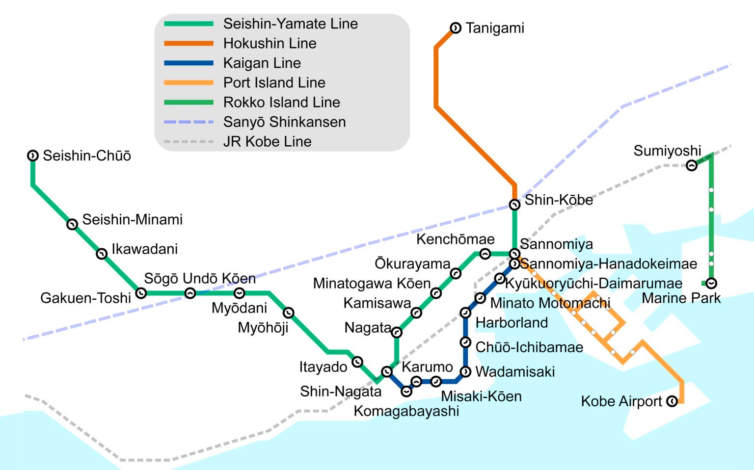 Kobe Rapid Transit Railway — Map, Lines, Route, Hours, Tickets