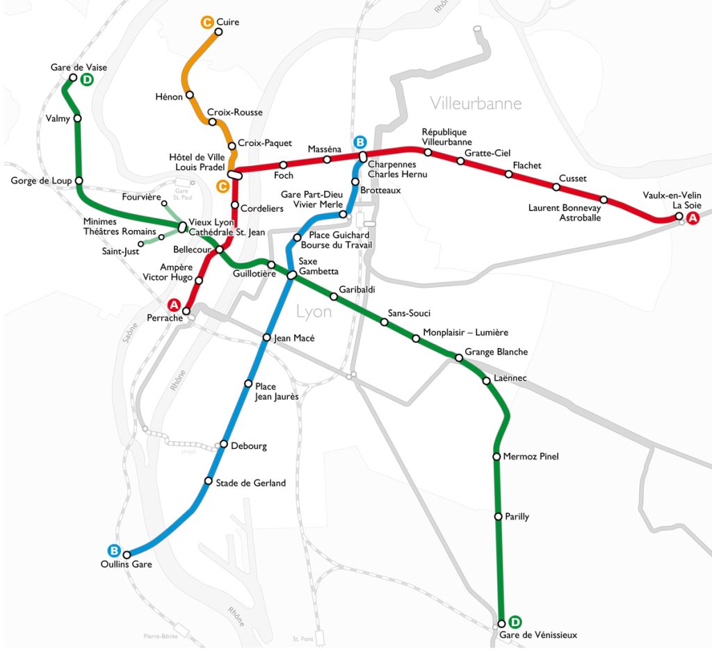 Lyon Metro — Map, Lines, Route, Hours, Tickets