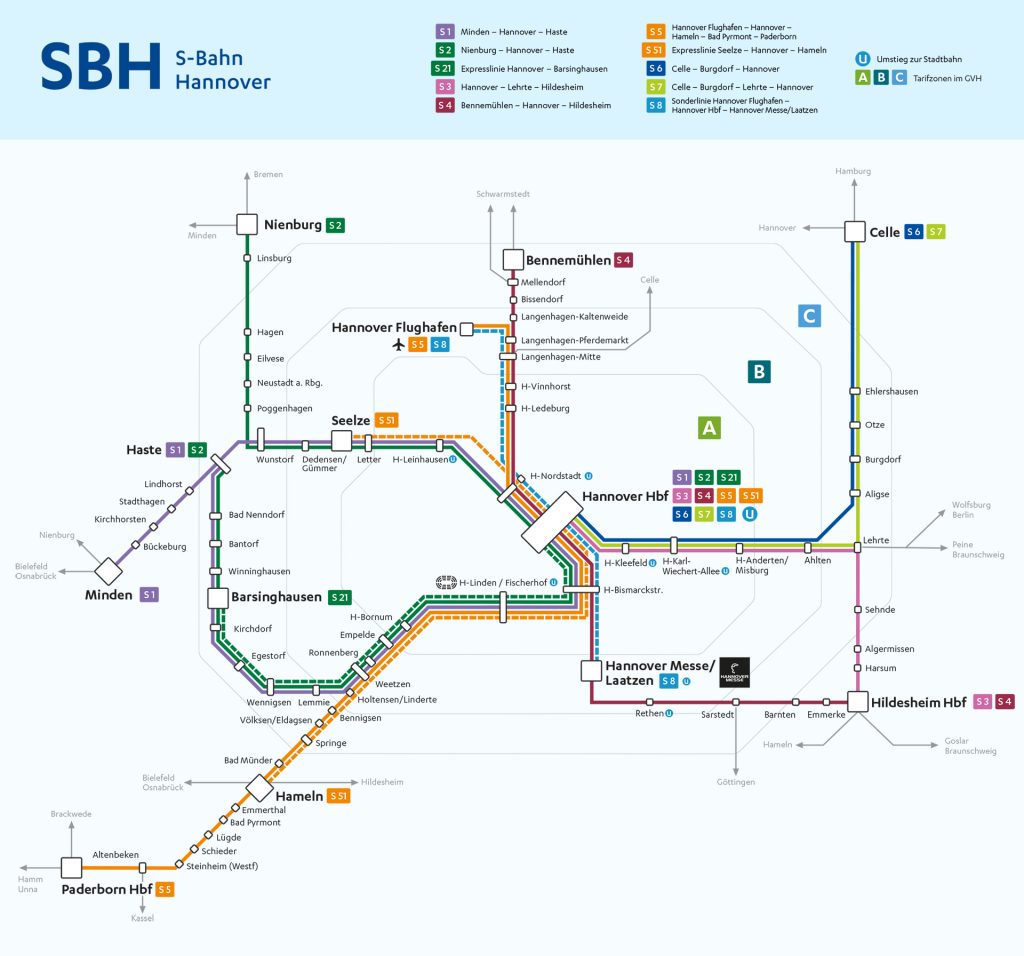 Hanover S-Bahn Map, Tickets, Timetable, Stations and Airport Transport