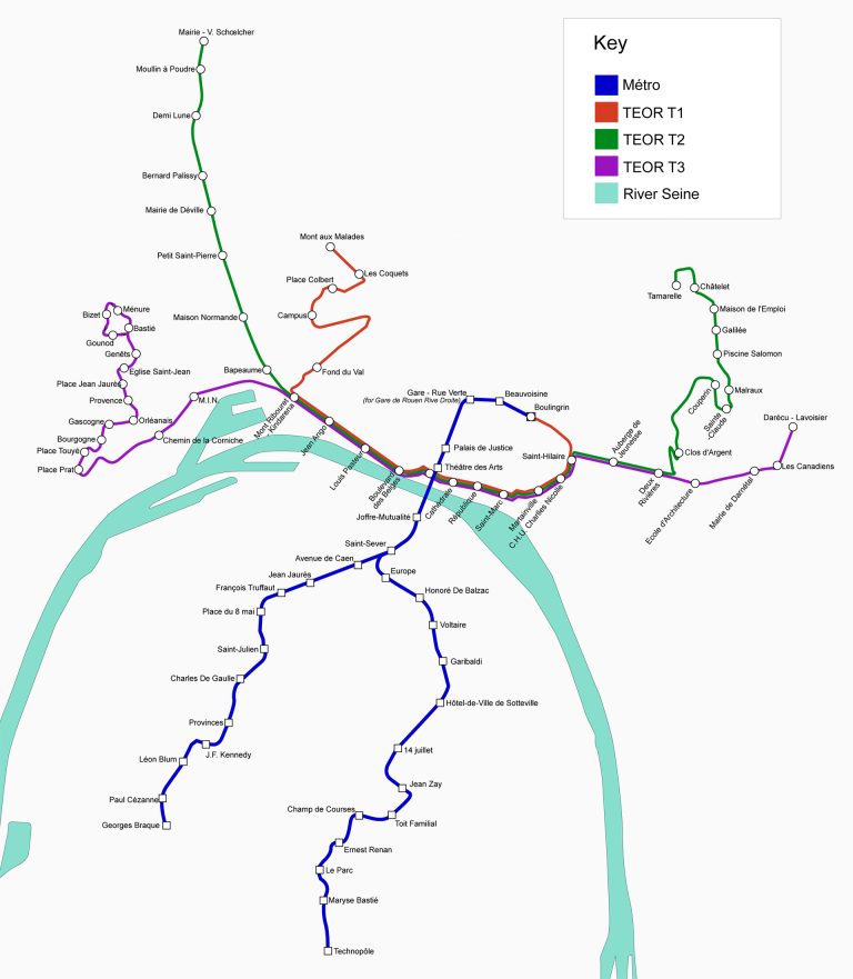 Rouen tramway — Map, Lines, Route, Hours, Tickets