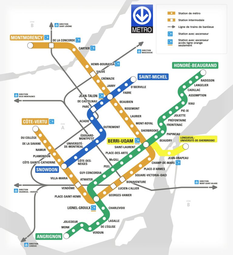 Montreal Metro — Map, Lines, Route, Hours, Tickets