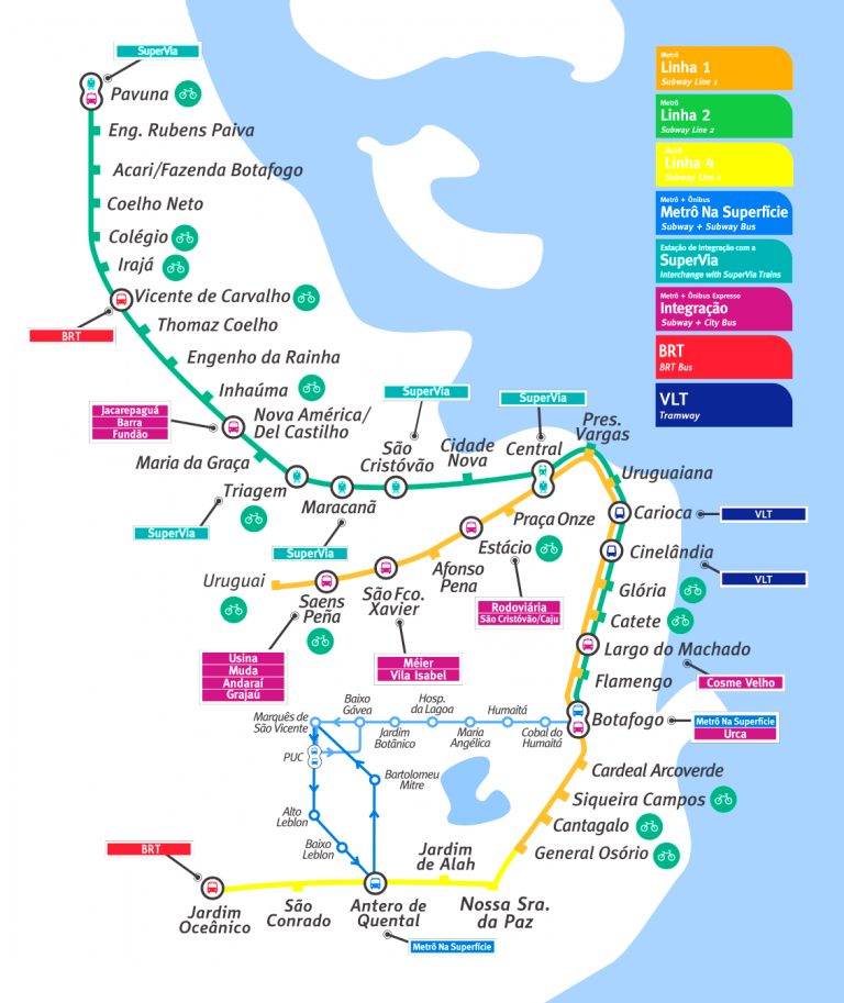 Rio de Janeiro Metro: MetroRio — Map, Lines, Route, Hours, Tickets