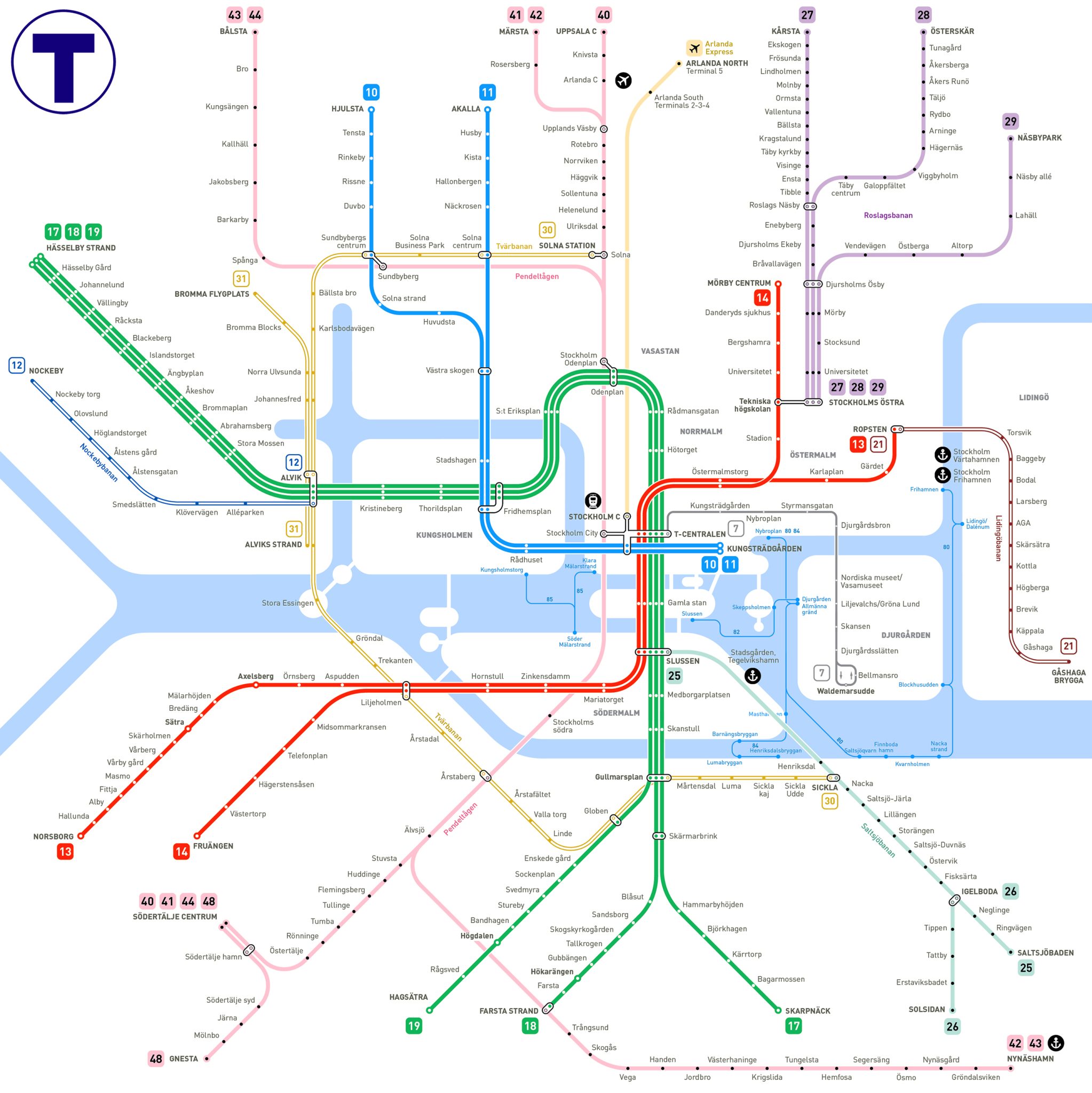 Stockholm Metro: Tunnelbana Map, Timetable, Tickets and Routes