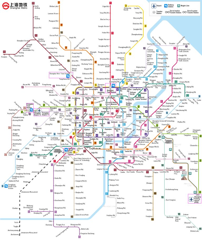 Shanghai Metro Map, Lines, Tickets and Timetable
