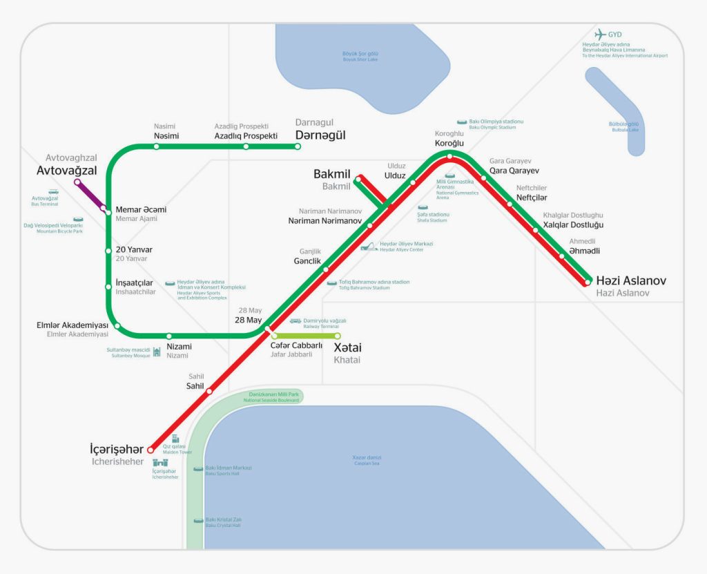 Baku Metro Map, Tickets, Hours, Stations