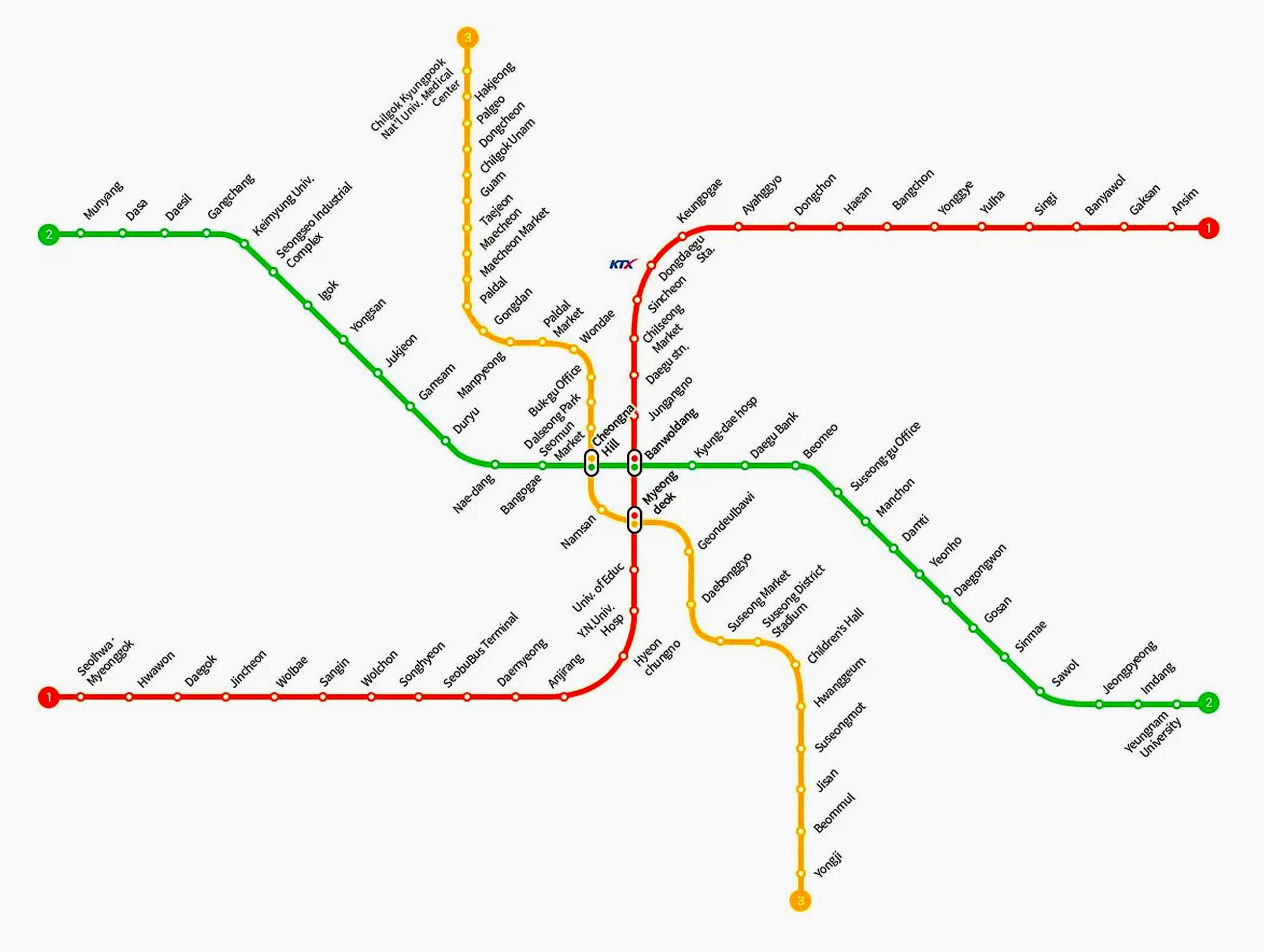 Daegu Metro — Map, Lines, Route, Hours, Tickets