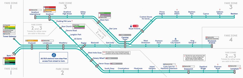 Docklands light railway — Map, Lines, Route, Hours, Tickets