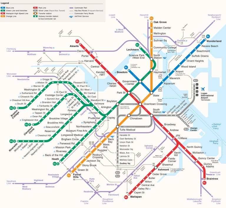 MBTA Subway Map, Lines, Stations, Timetable, Fares and Parking