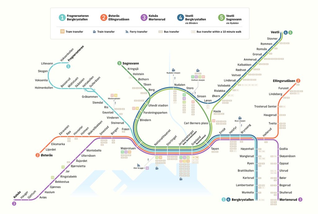Oslo Metro (T-bane) PDF Map, Prices, Timetable, Card