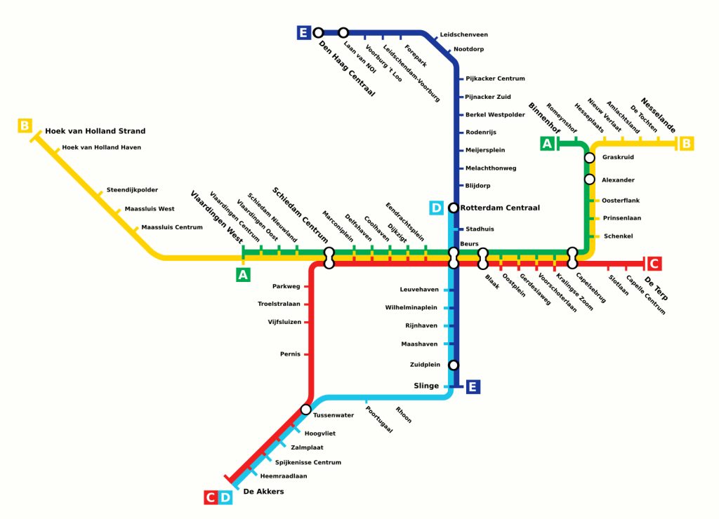 Rotterdam Metro Map, Lines, Stations, Tickets and Schedule