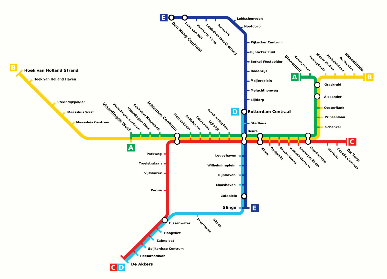 Rotterdam Metro Map, Lines, Stations, Tickets and Schedule