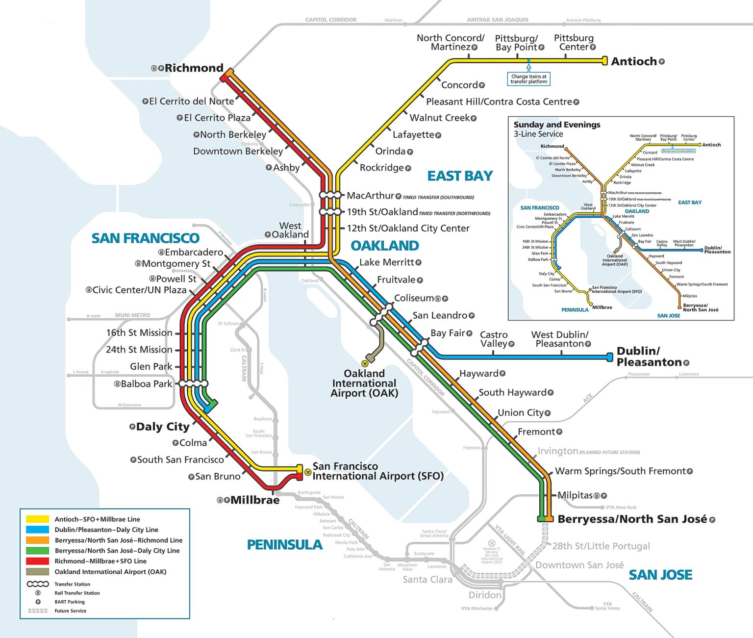 BART (Bay Area Rapid Transit), San Francisco — Map, Lines, Route, Hours ...