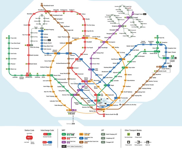 Singapore Mass Rapid Transit (MRT) — Map, Lines, Route, Hours, Tickets