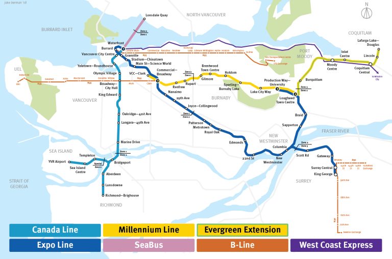 SkyTrain Vancouver Map, Hours, Fares and Stations