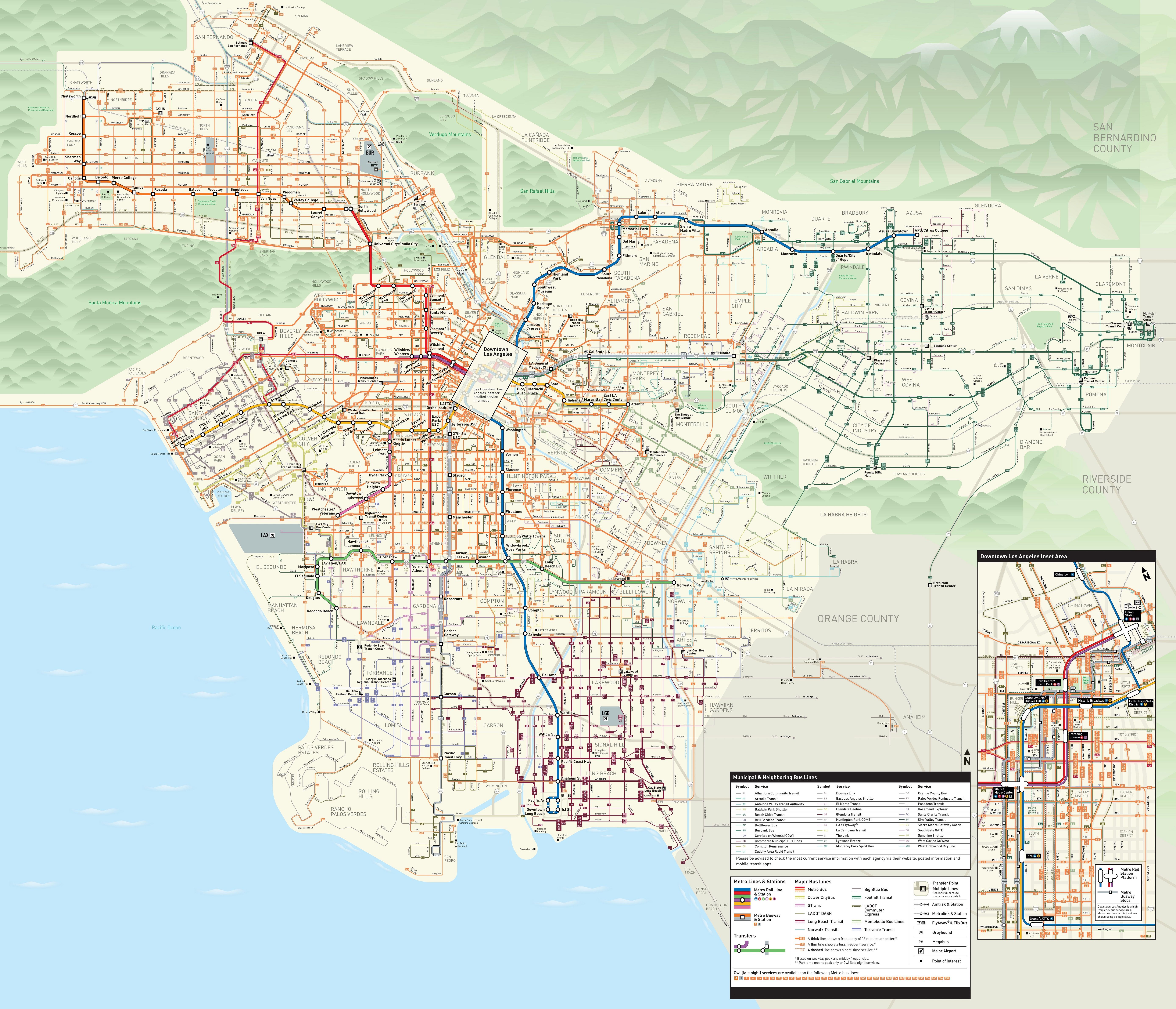Los Angeles Metro Bus Map, Routes, Fares and Schedule