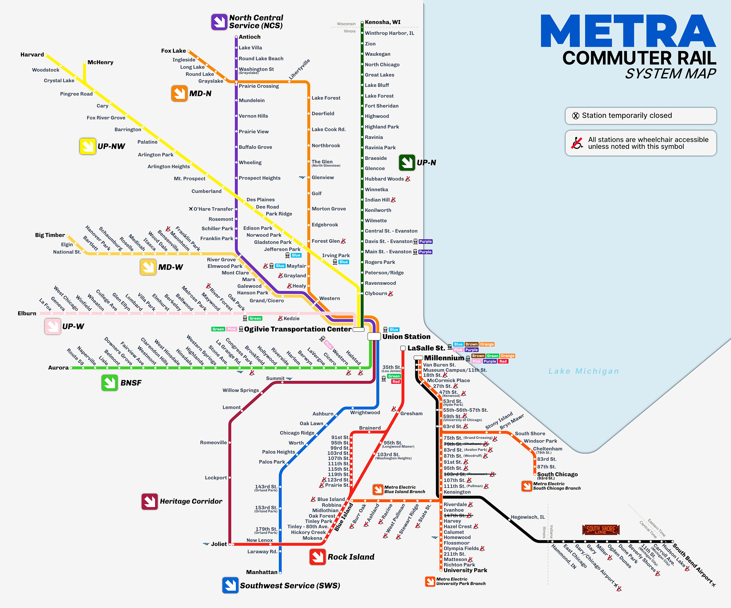 Metra Chicago Rail Map, Routes, Fares, Schedule and Stations